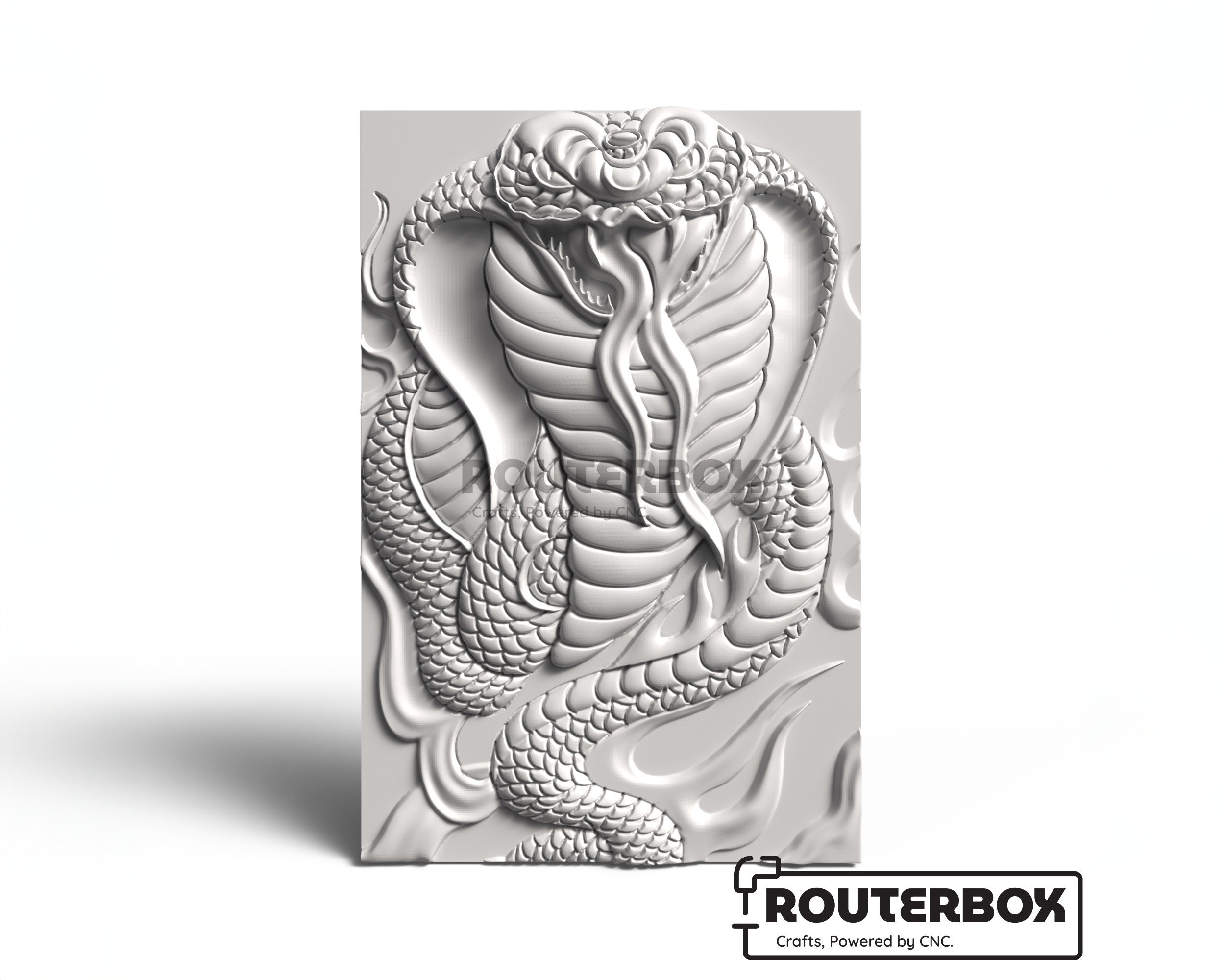 Cobra Snake Relief 3D STL Model for CNC Router and Woodworking, Ideal ...