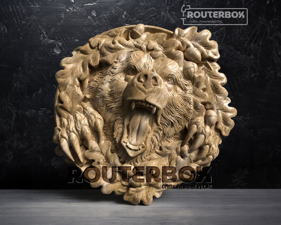 Grizzly Bear Relief 3D STL Model for CNC Router and Woodworking ...