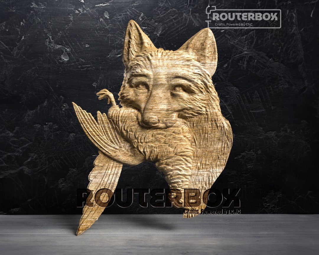 Hunter Fox Relief 3D STL Model for CNC Router and Woodworking, Perfect ...