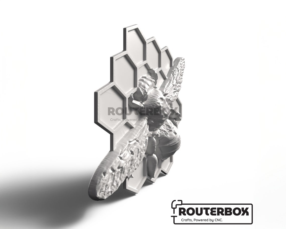Honeycomb and Bee Relief STL Model for CNC Router and Woodworking ...