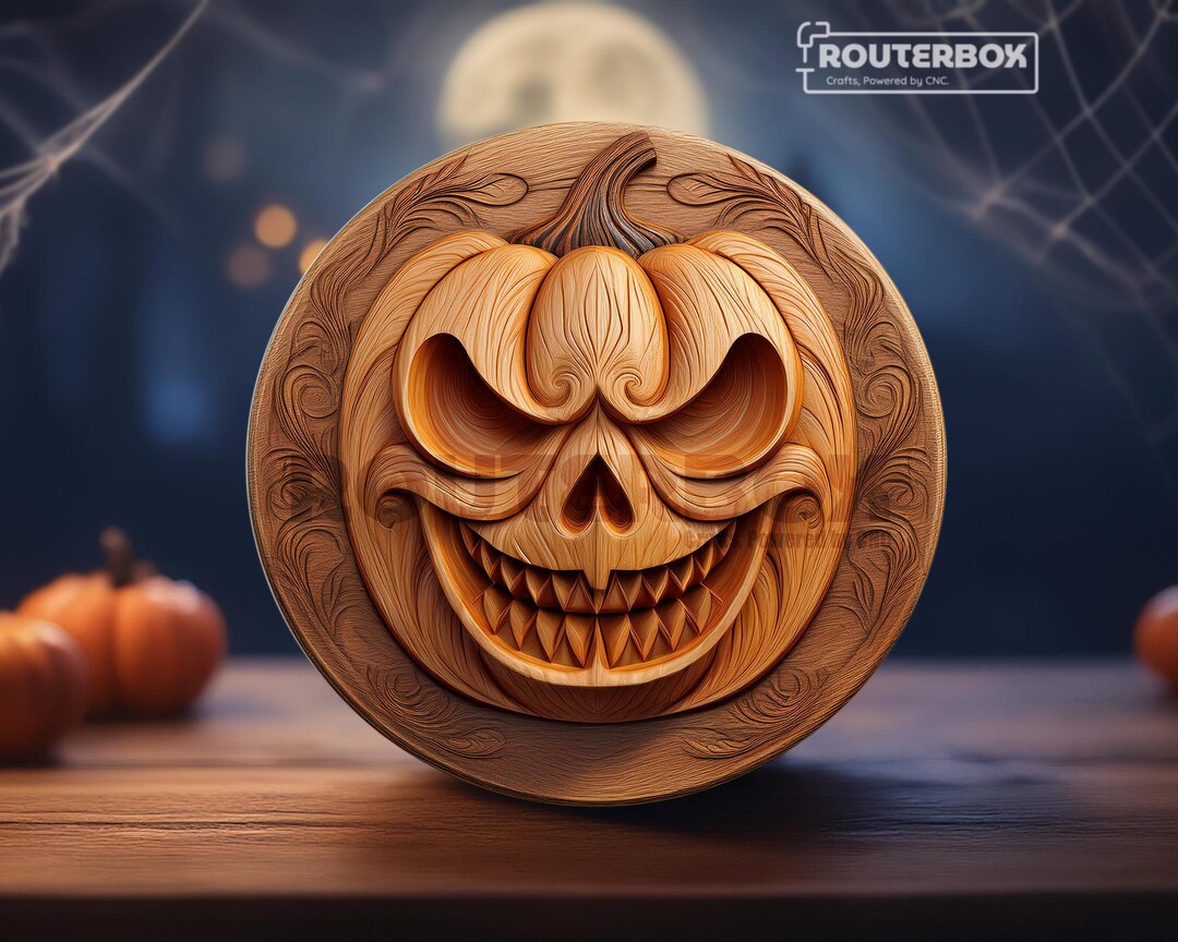 Roguish Grin Pumpkin STL, 3D Print Ready, Ideal for CNC Wood Carving ...
