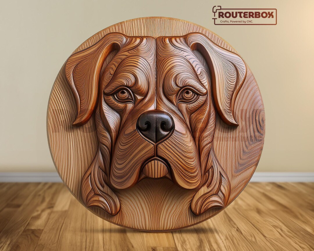 Boxer Dog 3D STL File: CNC Router & Wood Carving (digital Download) - Etsy
