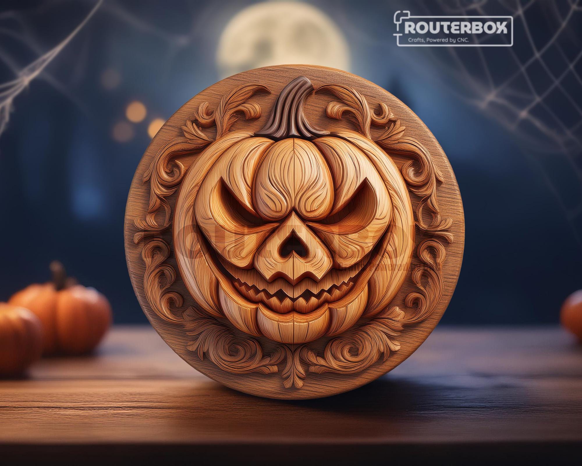 Smiling Pumpkin STL: 3D Print, CNC Router, Halloween Decor (digital ...
