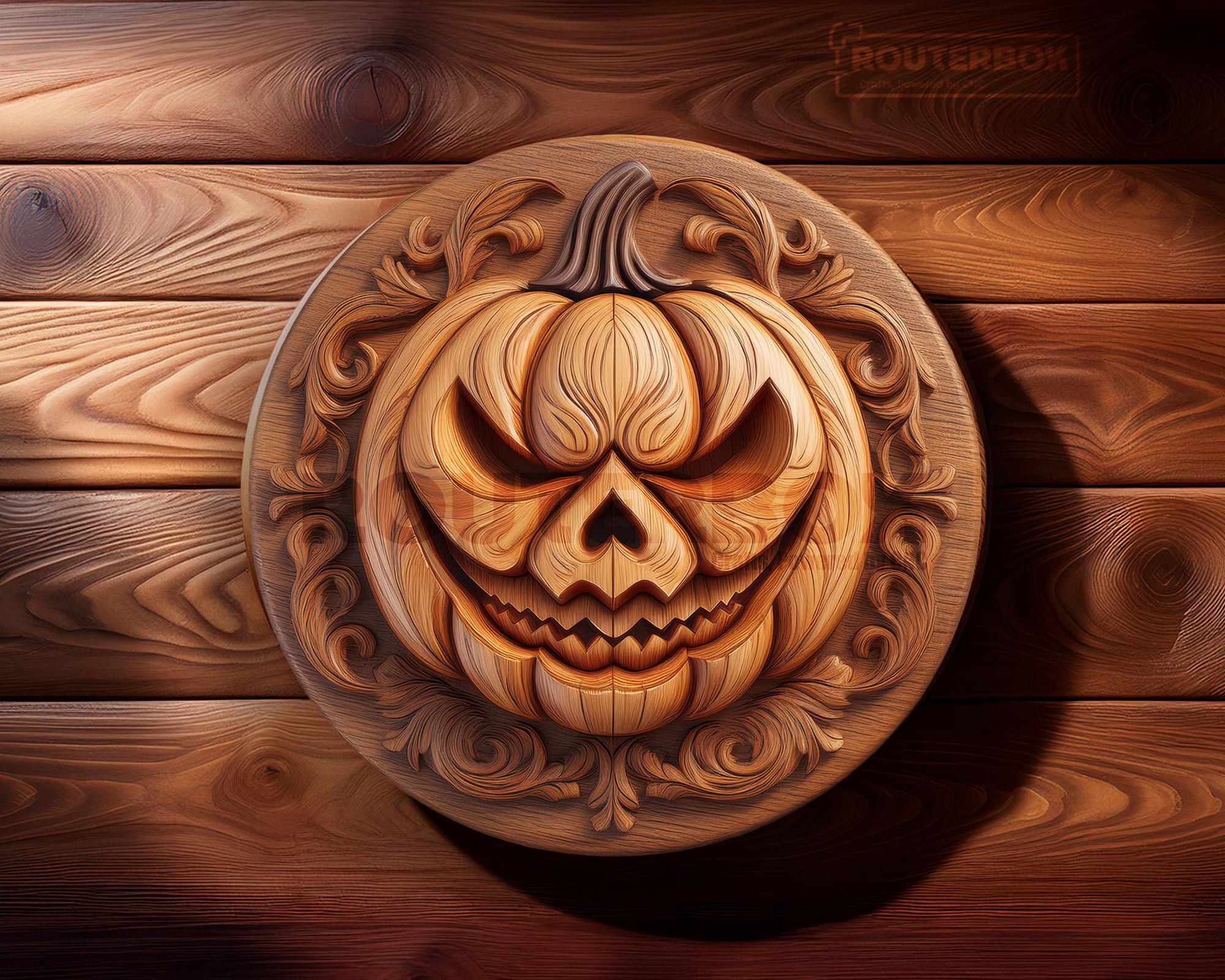 Smiling Pumpkin STL: 3D Print, CNC Router, Halloween Decor (digital ...