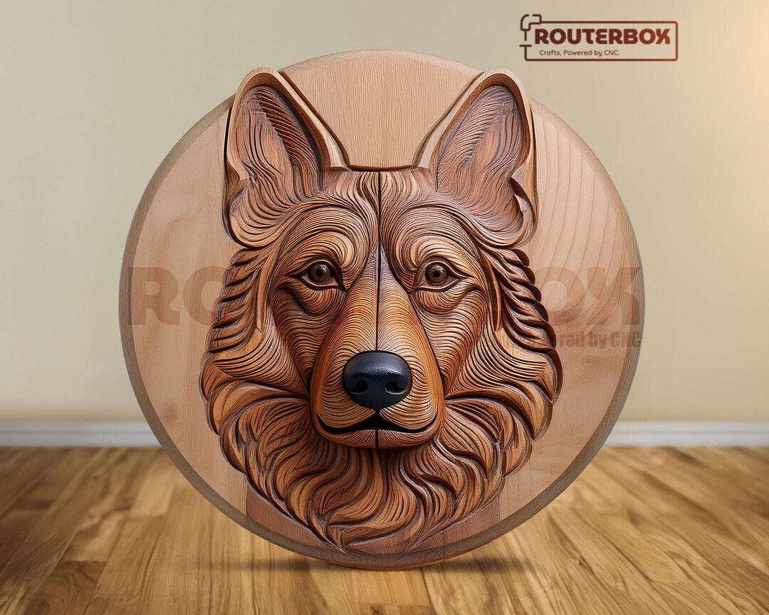 German Shepherd Dog STL Model: 3D Print, Wood Carving (digital Download ...