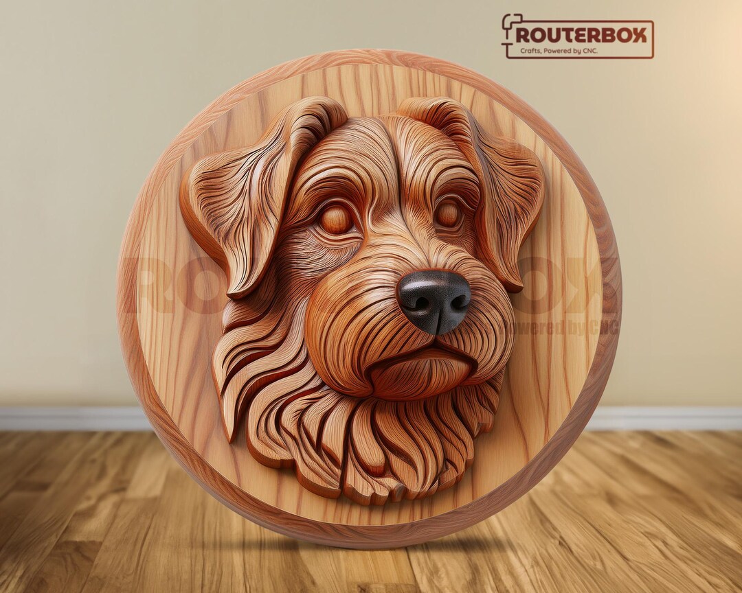 Terrier Dog 3D STL File for CNC Routers, Great for Wood Carving, Resin ...
