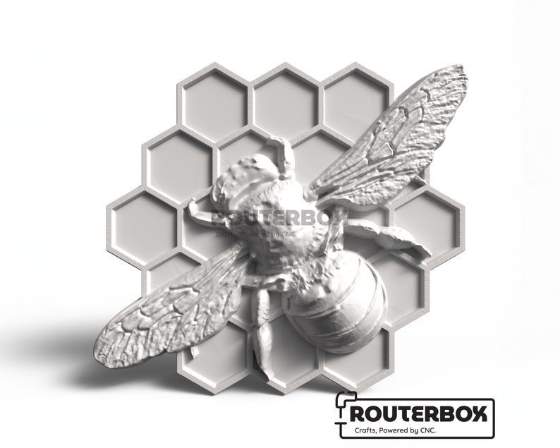 Honeycomb and Bee Relief STL Model for CNC Router and Woodworking ...