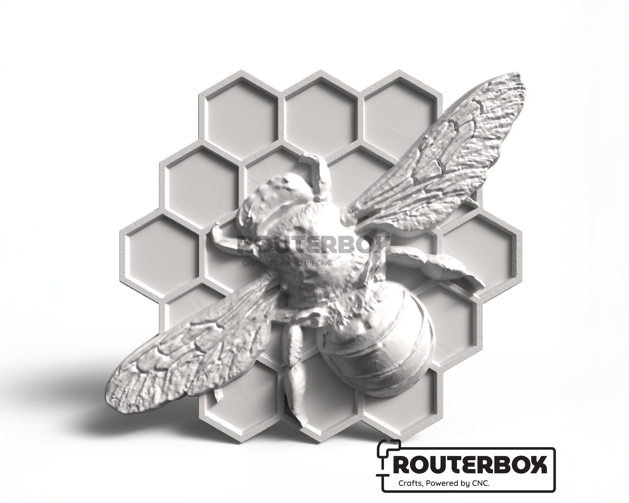Honeycomb and Bee Relief STL Model for CNC Router and Woodworking ...