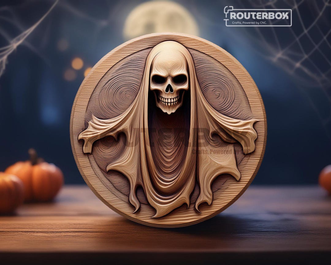 Skeleton Ghost STL: CNC Router, Wood Carving, Resin Print (digital ...
