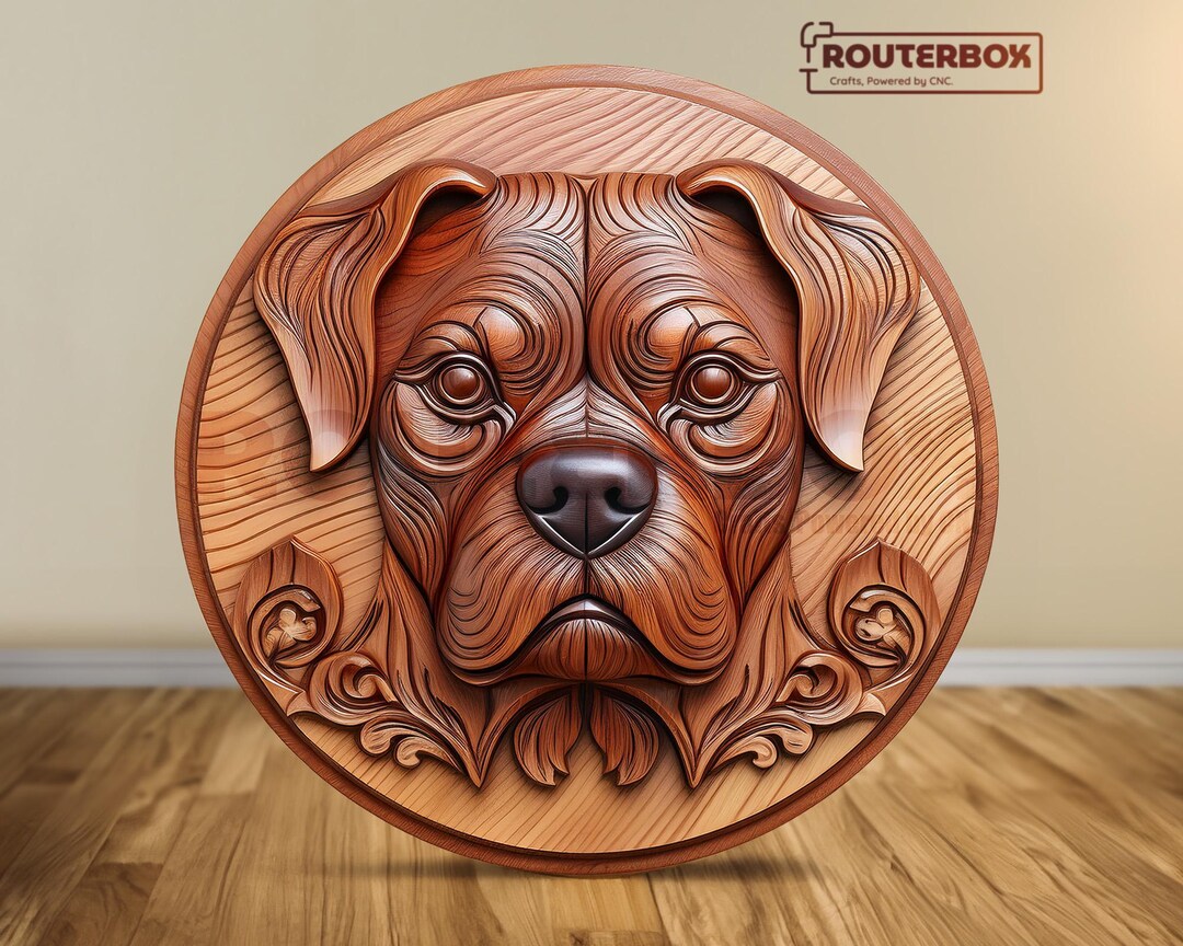 Boxer Dog 3D STL File: CNC Router, Wood Carving (digital Download) - Etsy