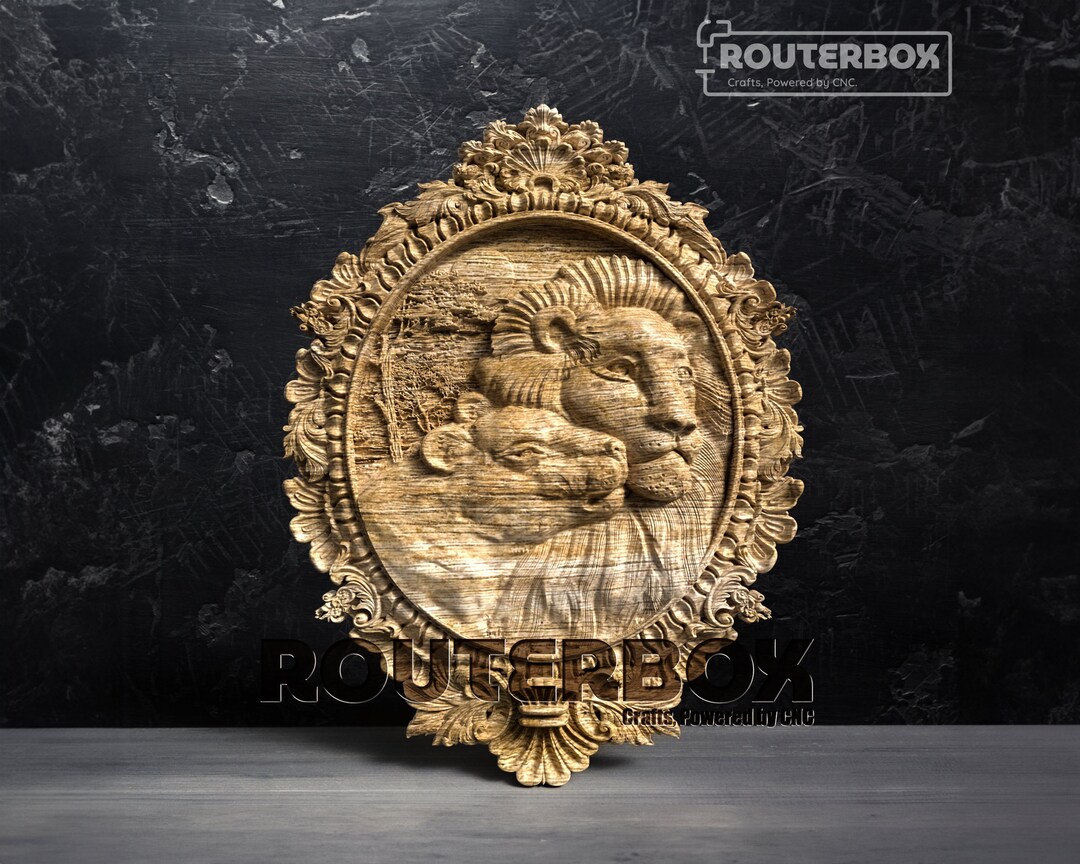 Lion Couples Relief 3D STL Model for CNC Router and Woodworking ...