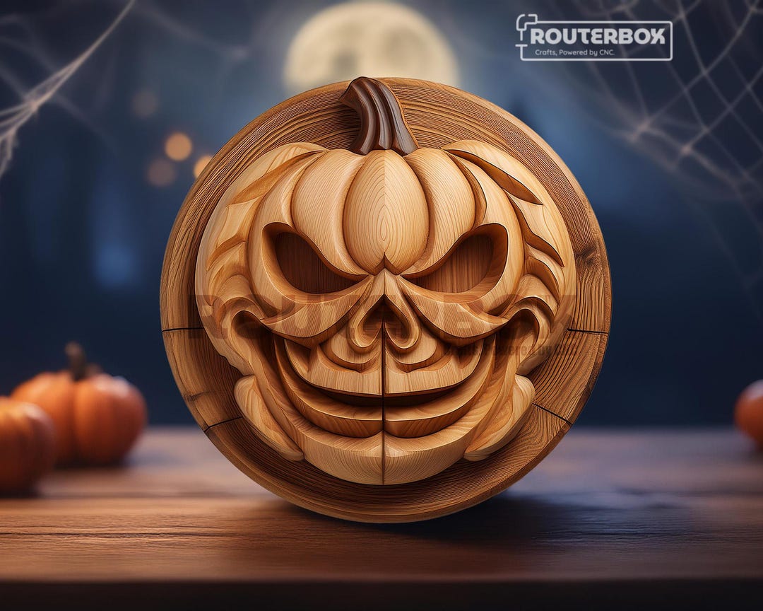 Amused Pumpkin STL for CNC Router and 3D Pla, Resin Print, Great for ...