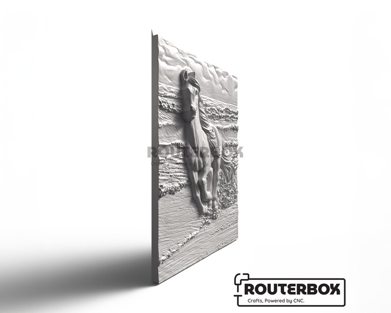 Running Horse Relief 3D STL Model for CNC Router and Woodworking ...