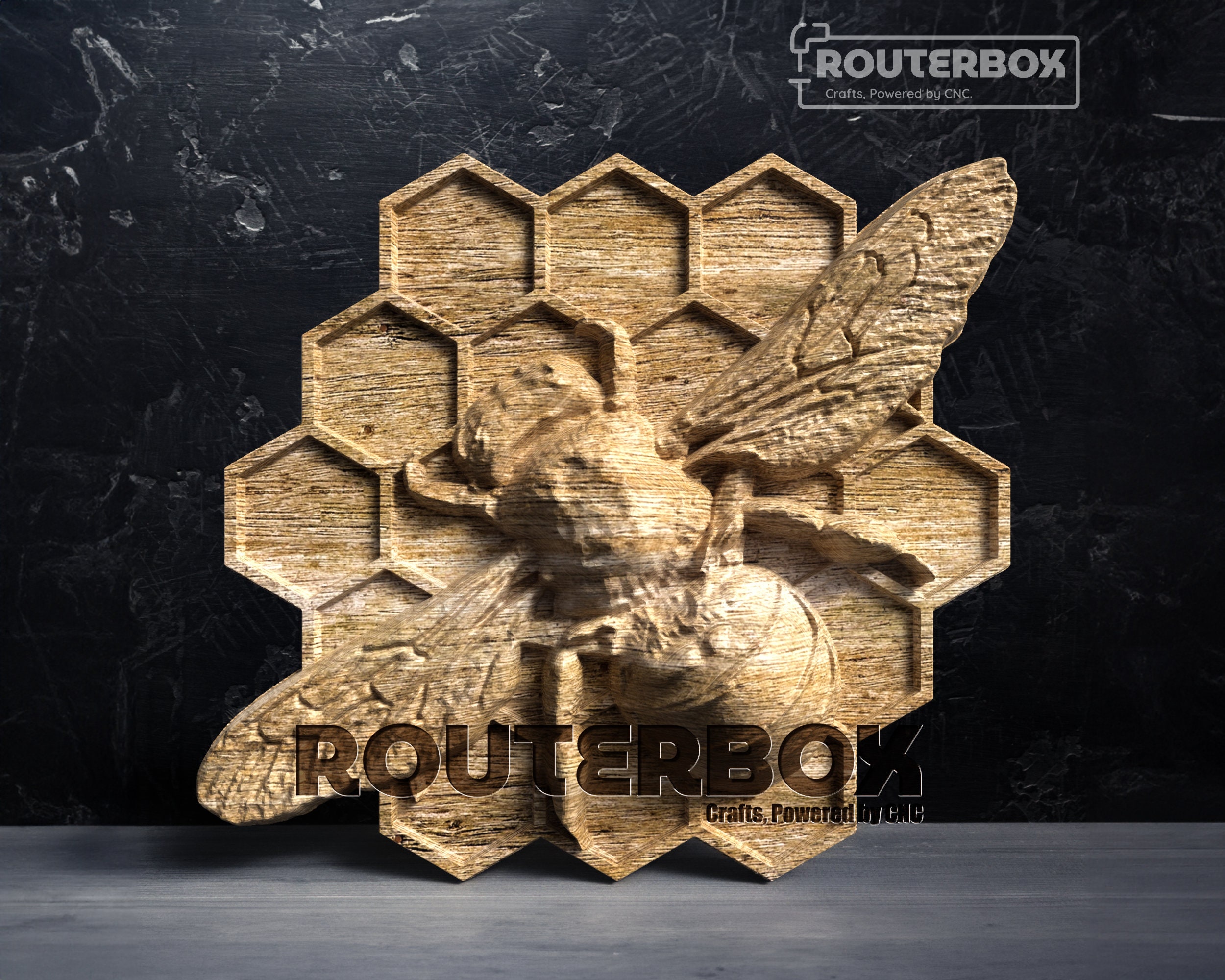 Honeycomb and Bee Relief STL Model for CNC Router and Woodworking ...