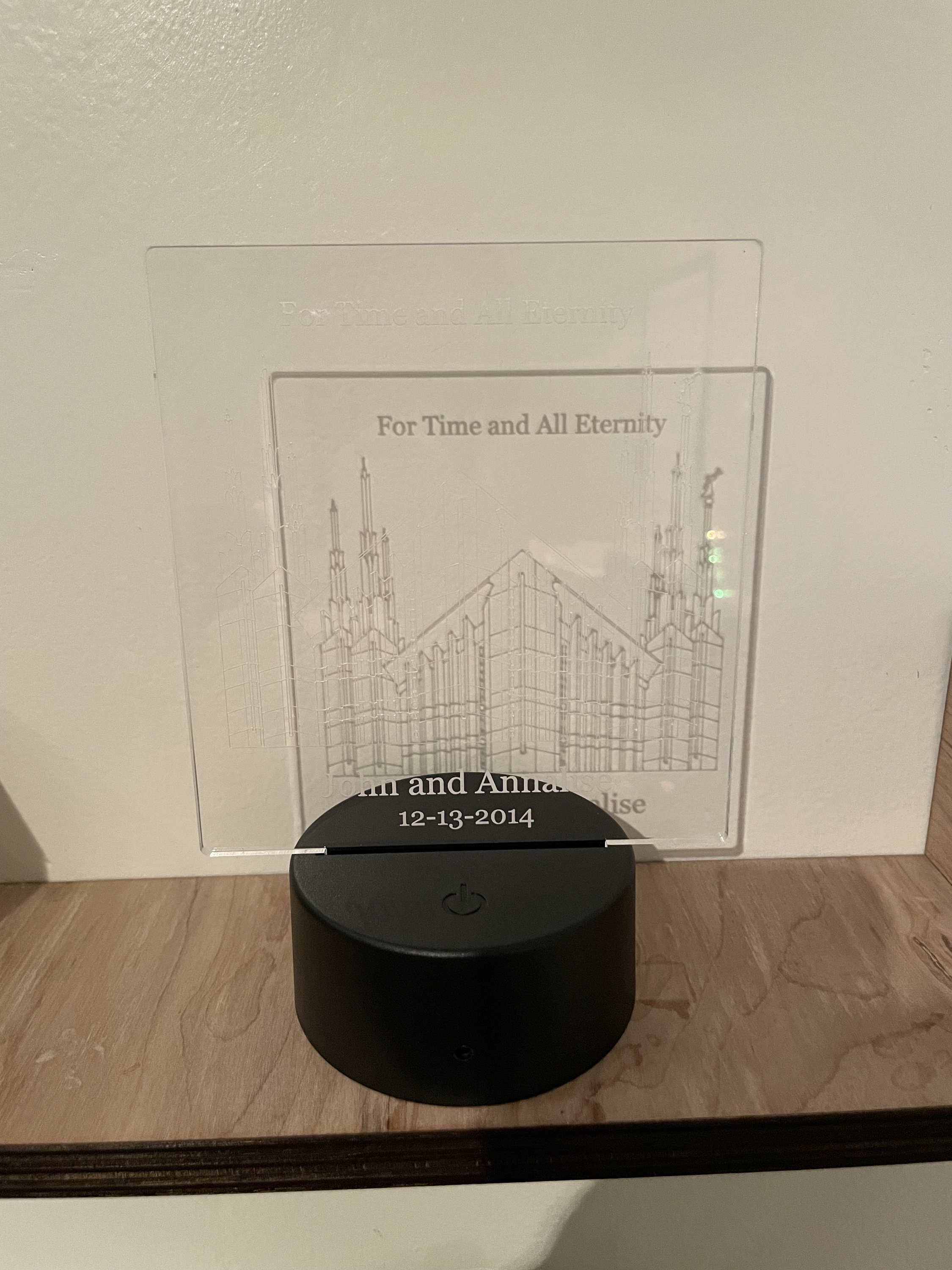 LDS Temple Acrylic Lamp | Custom - Etsy