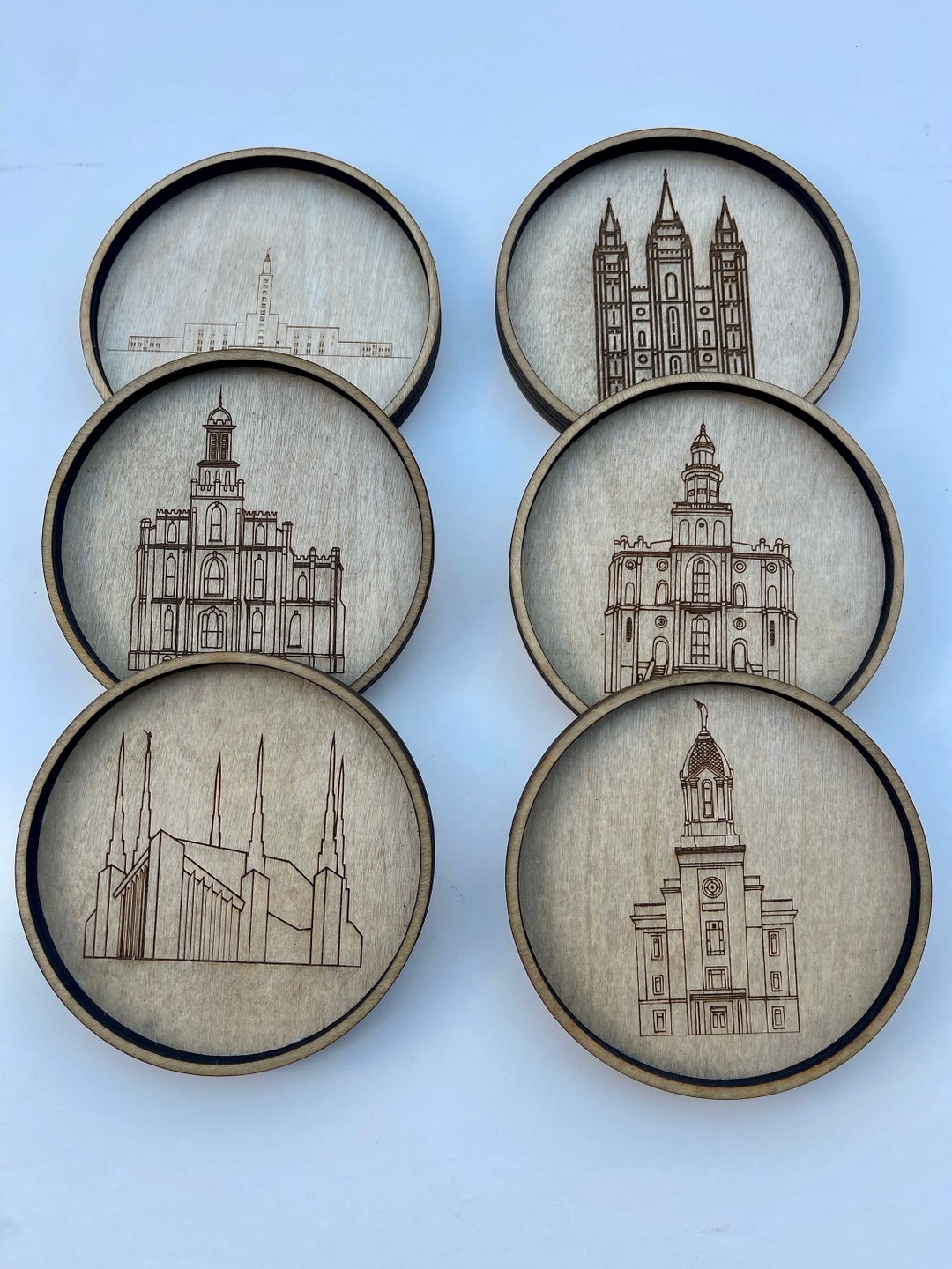 LDS Temple Coasters | Customizable - Etsy