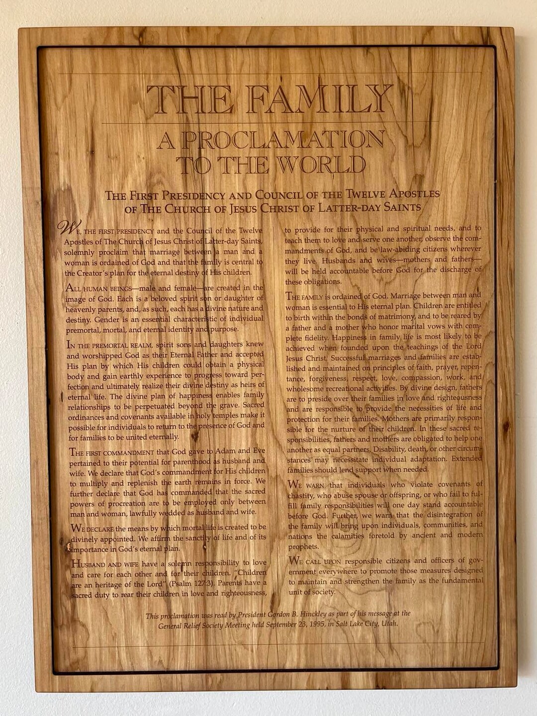 The Family: A Proclamation to the World - Etsy