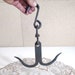 Vintage Double Butcher Hook Rustic Forged Iron Meat Hook Double Hook Hanger Wrought Primitive ...