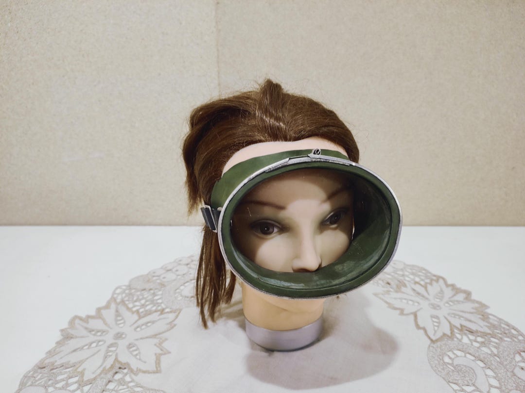 Vintage Diving Mask - Distressed Swim Mask - Old Adjustable Rubber Mask ...