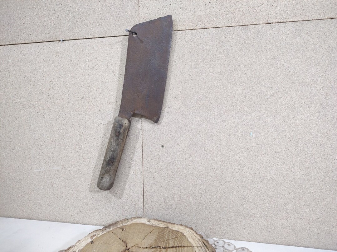 Vintage Meat Cleaver - Chopper With Wood Handle - Butchers Tool ...