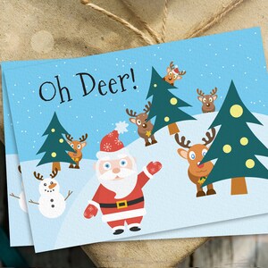 Oh Deer Christmas Card, Funny Christmas Card, Deer Christmas Card ...