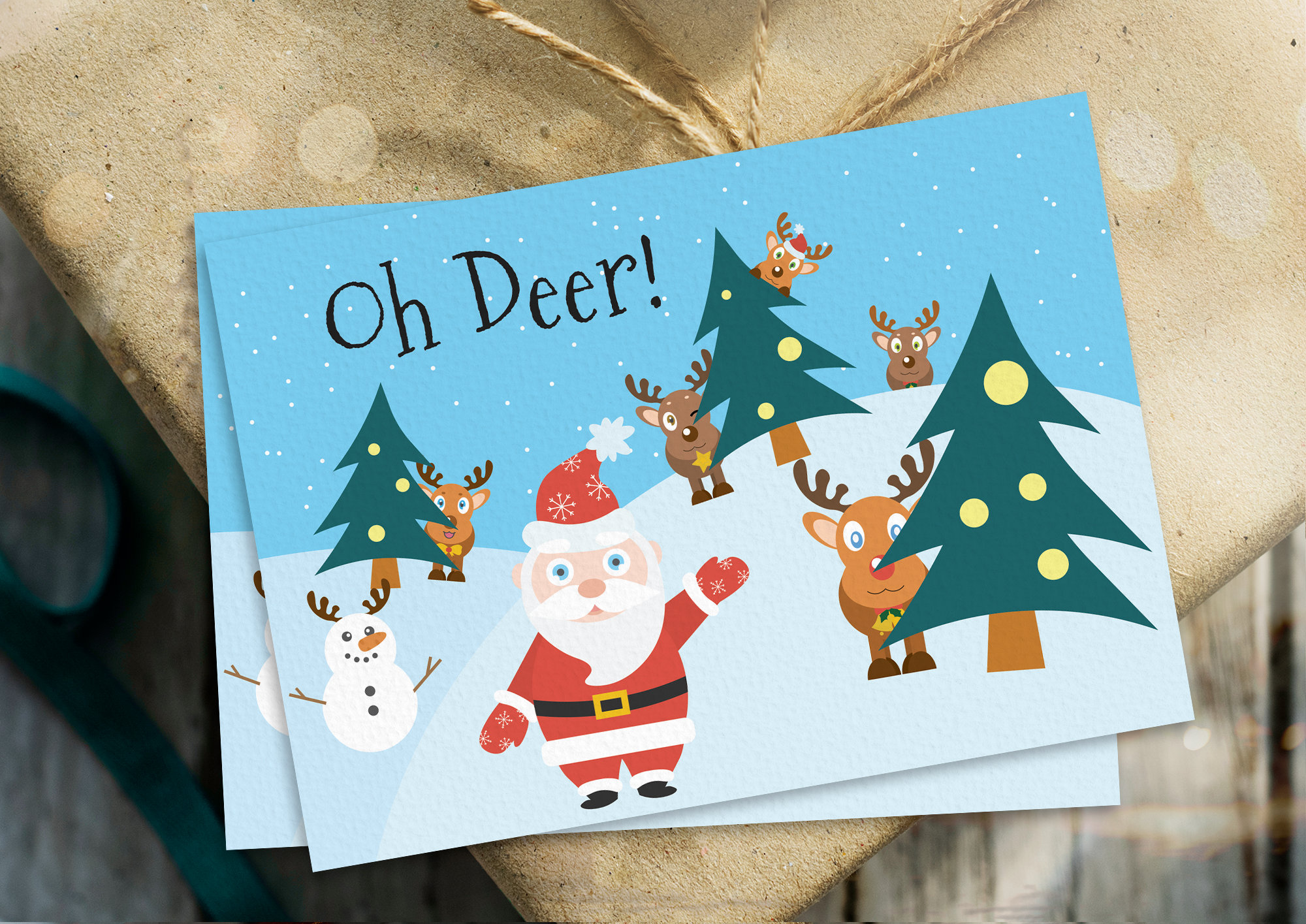 Oh Deer Christmas Card, Funny Christmas Card, Deer Christmas Card ...