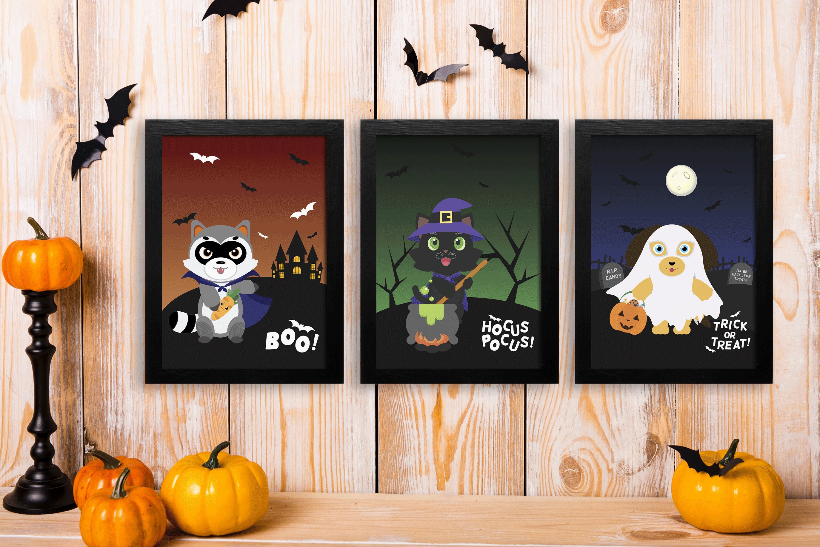 Halloween Poster Set, Printable Halloween Posters, Halloween Décor ...