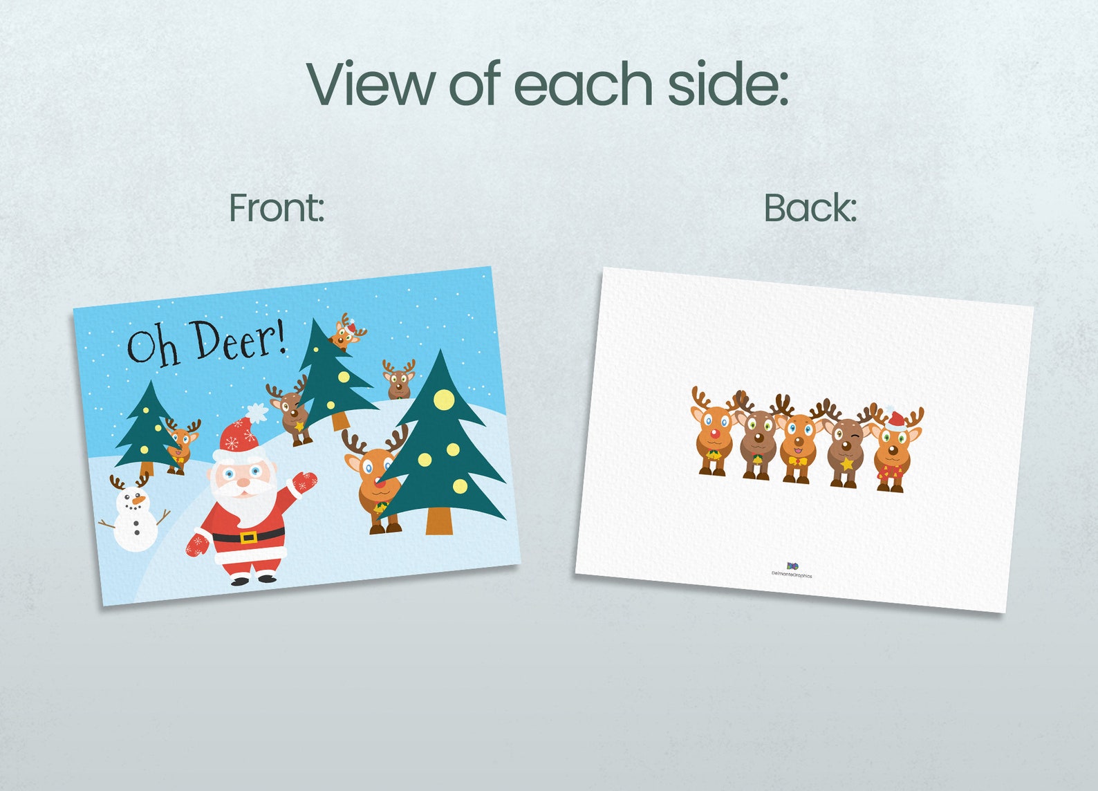 Oh Deer Christmas Card Funny Christmas Card Deer Christmas - Etsy