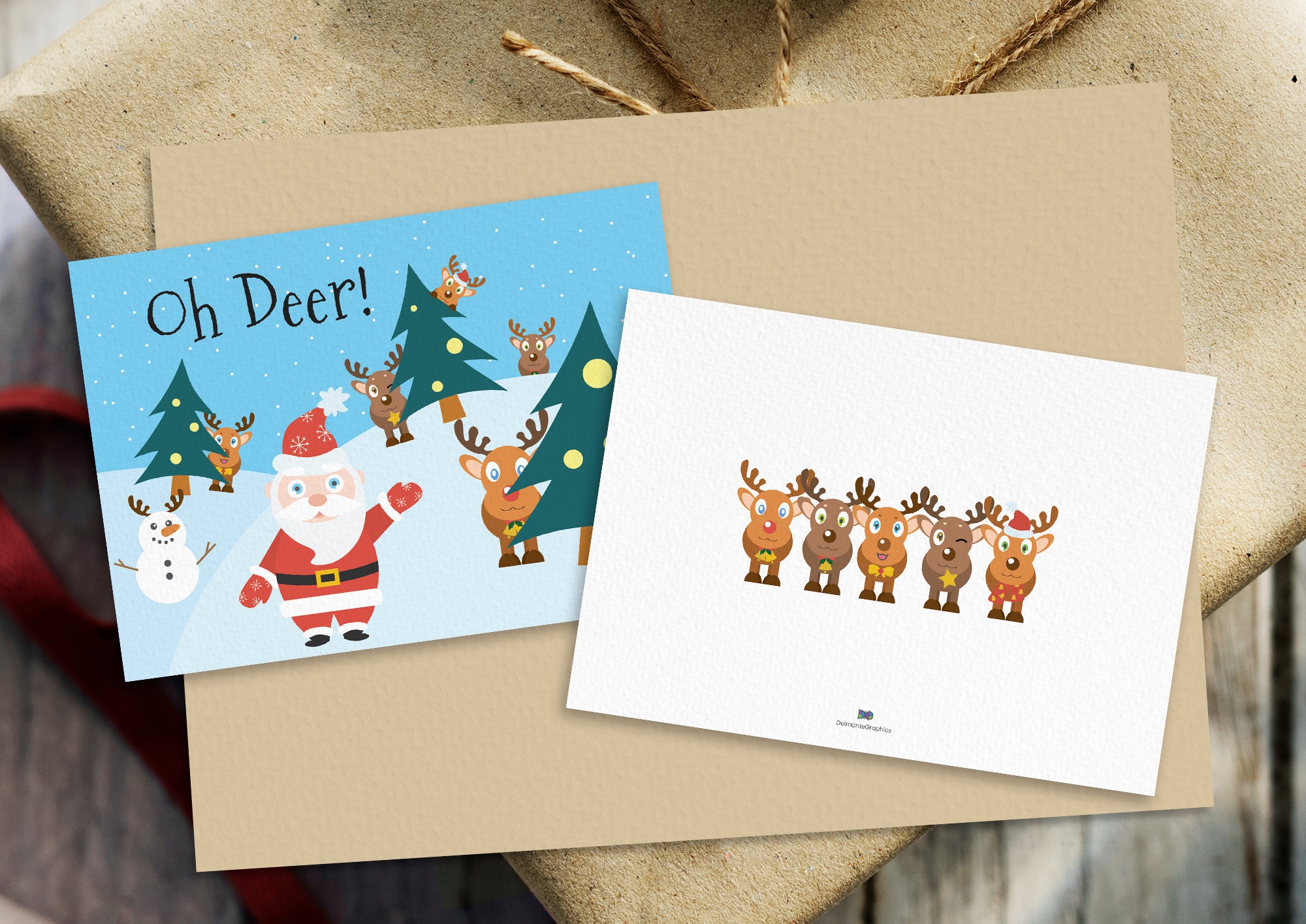 Oh Deer Christmas Card Funny Christmas Card Deer Christmas - Etsy