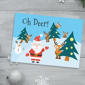 Oh Deer Christmas Card, Funny Christmas Card, Deer Christmas Card ...