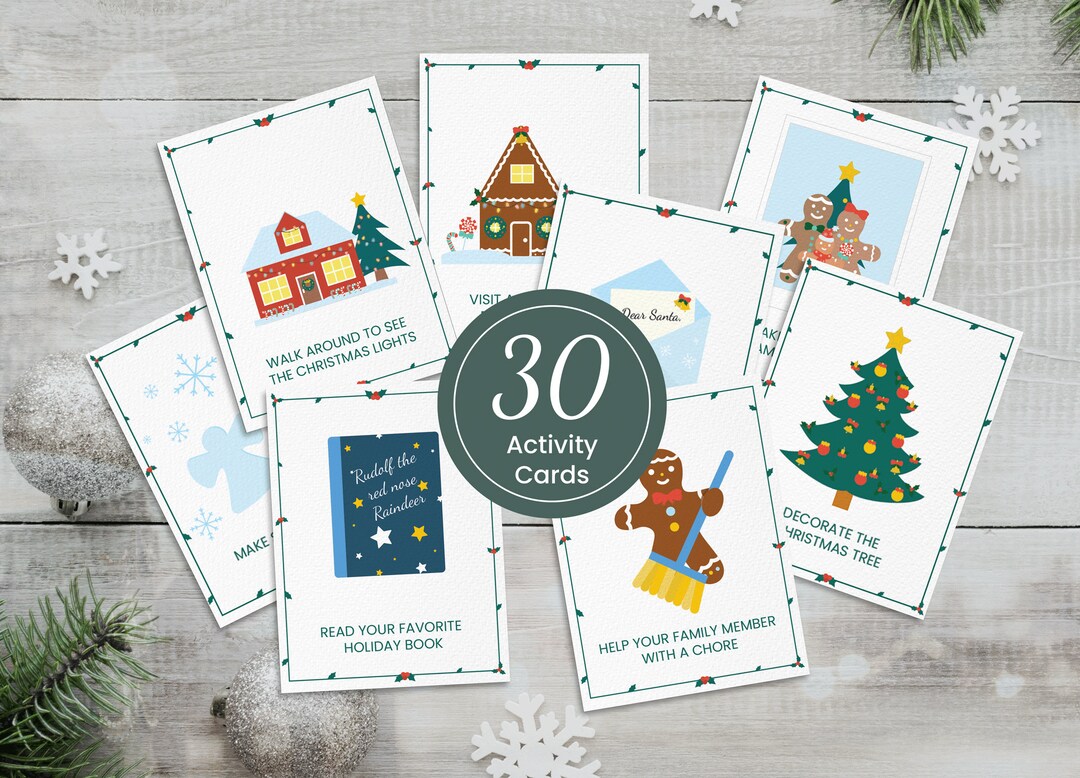 Christmas Advent Activity Cards, Kids Advent Cards, Advent Cards ...
