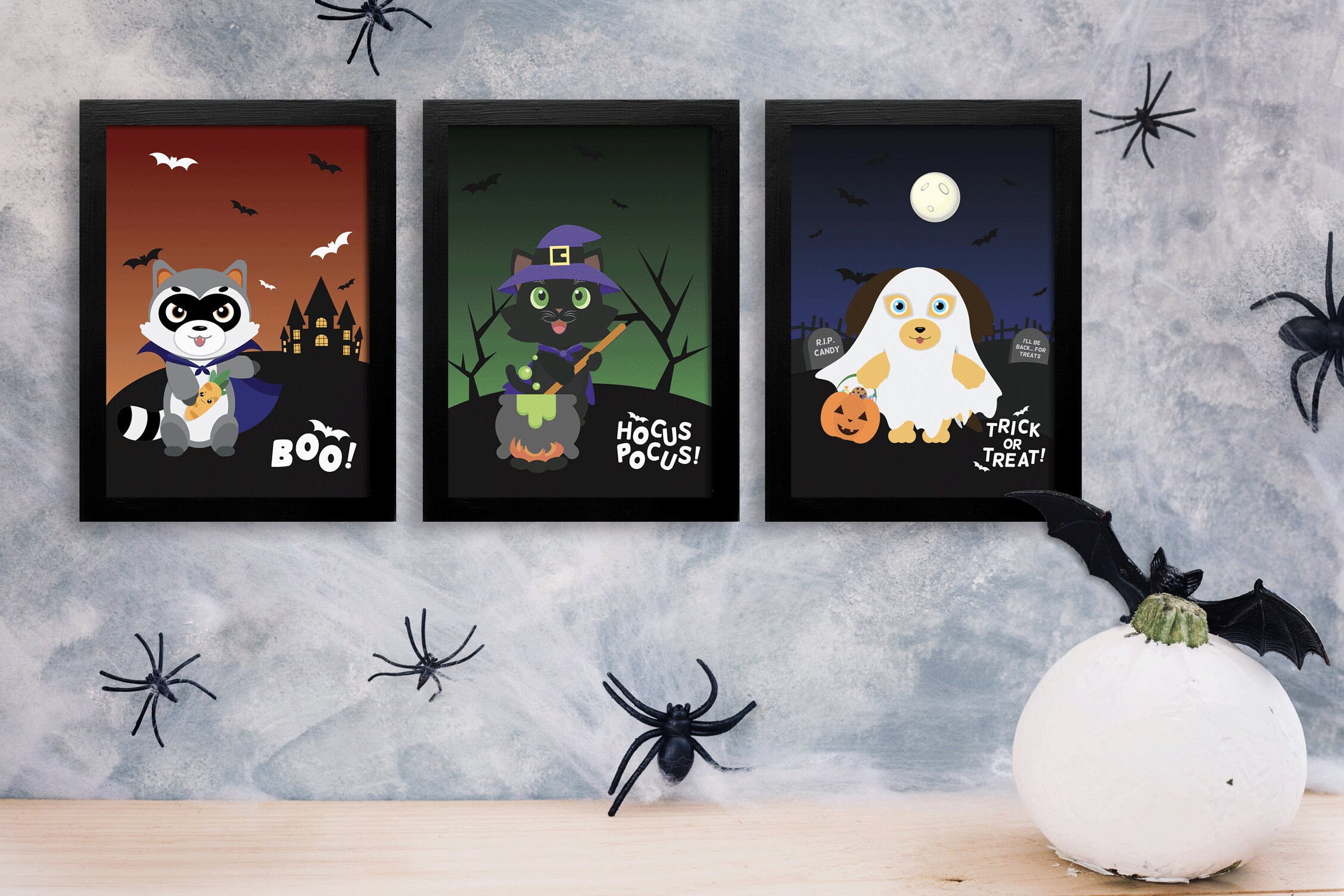 Halloween Poster Set, Printable Halloween Posters, Halloween Décor ...