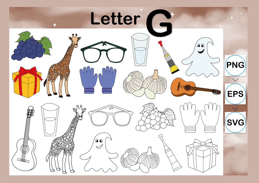 Alphabet Cliparts Letter G Vector EPS SVG PNG - Etsy