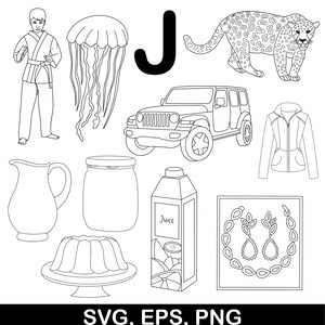 Alphabet Cliparts Letter J Vector EPS SVG PNG - Etsy