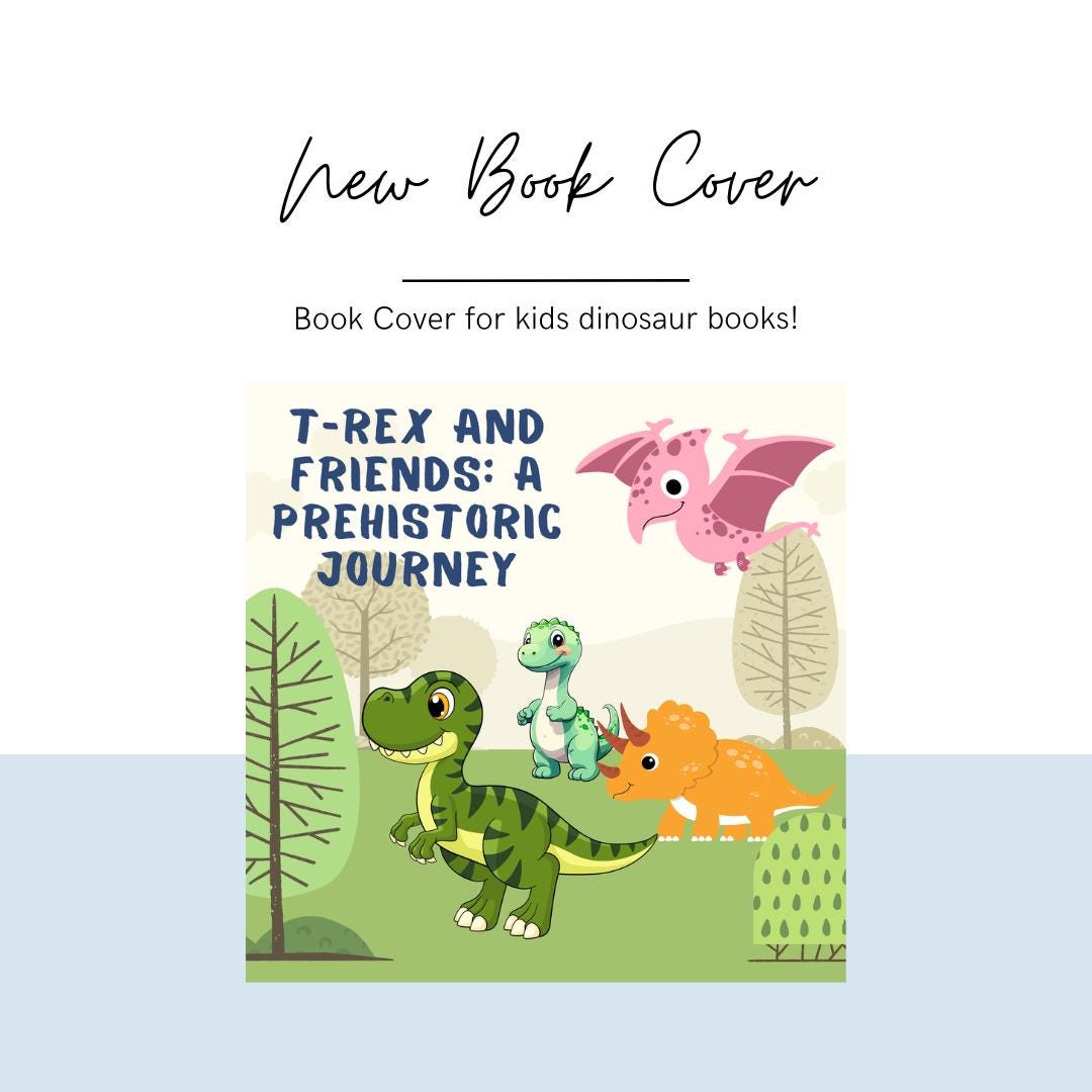 Digital Dinosaur Book Cover for Kids! - Etsy