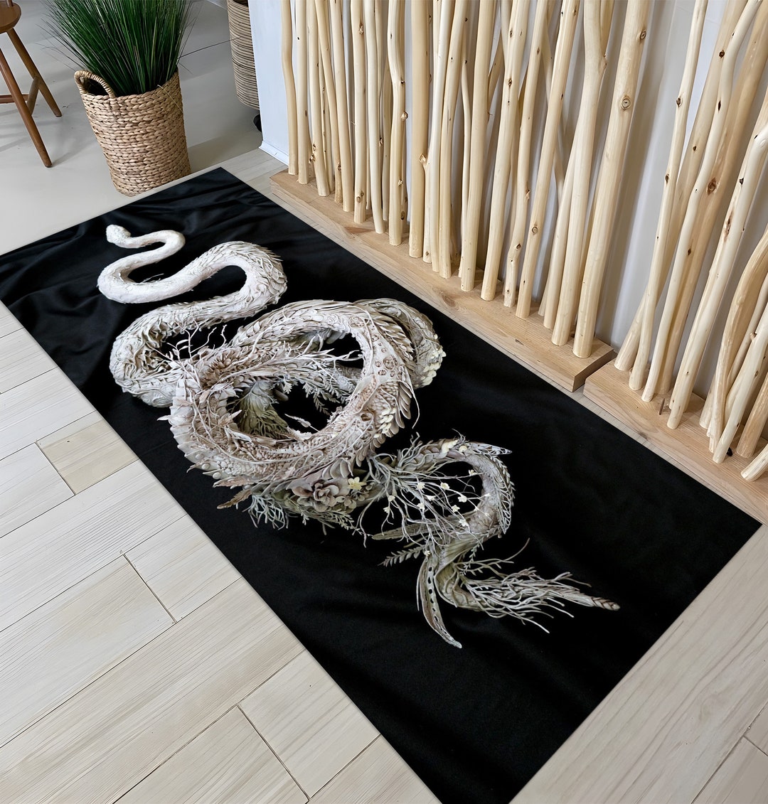 Snake Rug, Plant Theme, Occult Art Design, Animal Themed Rug, Custom ...