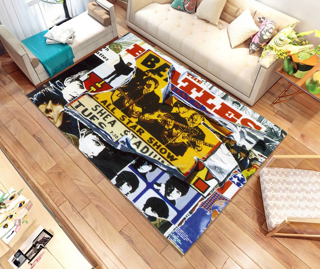 The Beatles Rug, Music Rug, Rock Music Rug, Musician Rug, Musician Gift ...