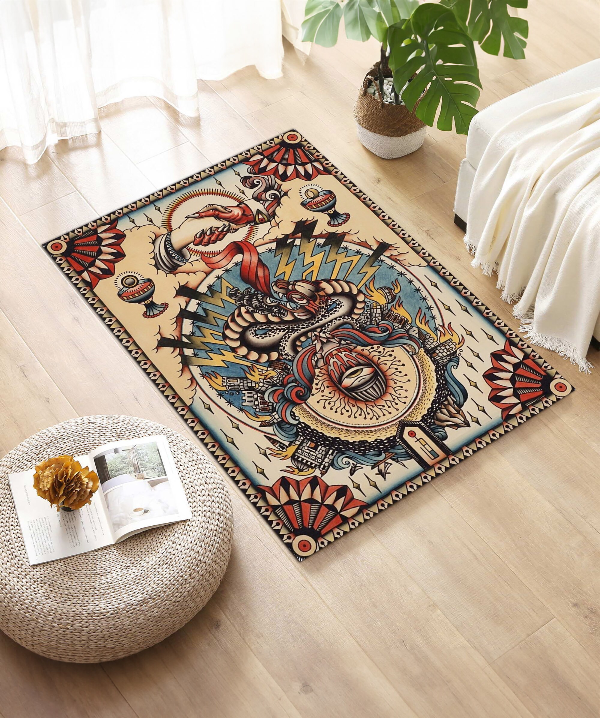 Tarot Card Rug, Witch Rug, Wizard Rug, Wiccan Rug, Colorful Rug, Custom ...