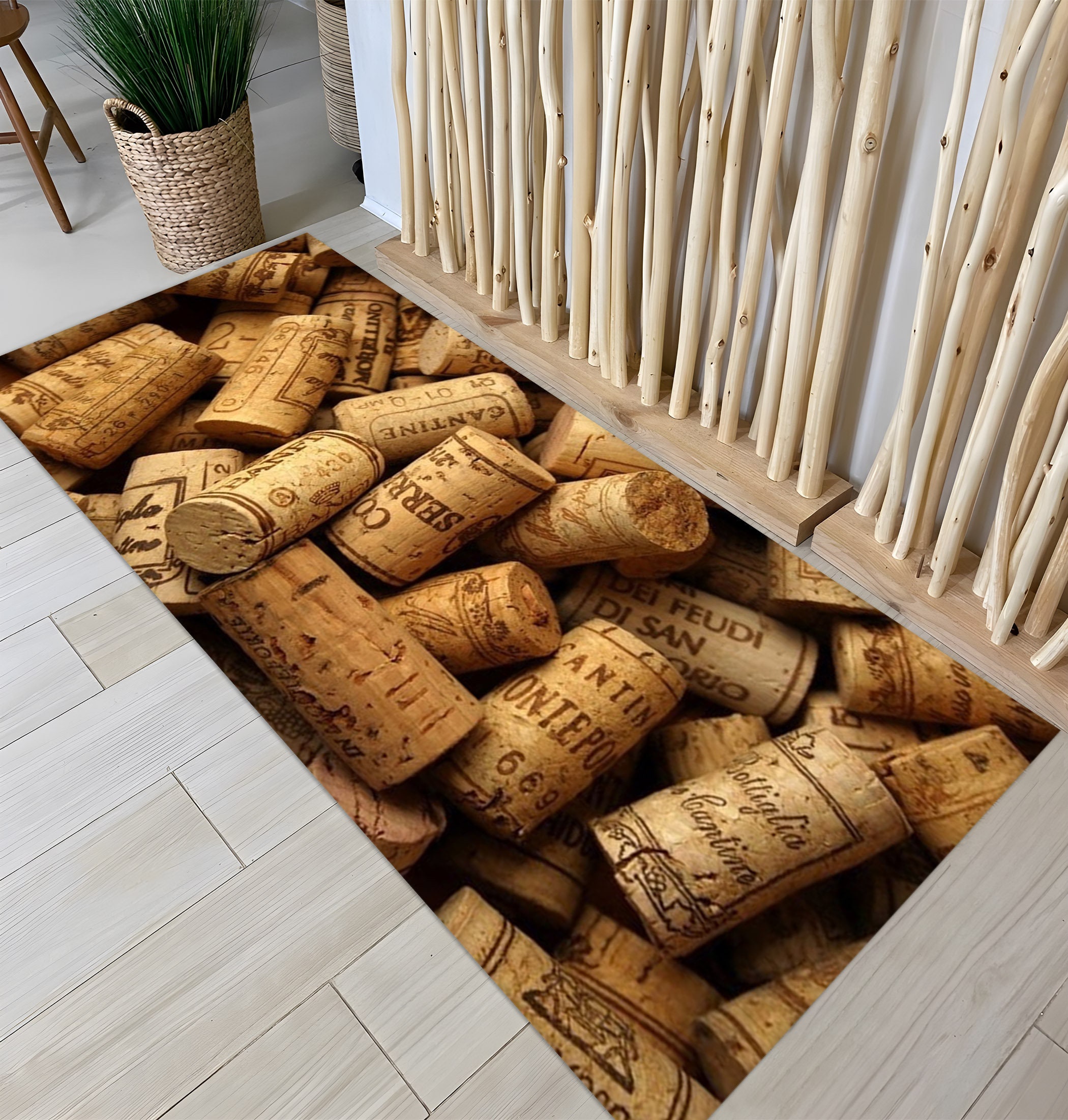 Wine Rug, Wine Cork Rug, Grape Wine Themed, Kitchen Decor Rug,fashion ...