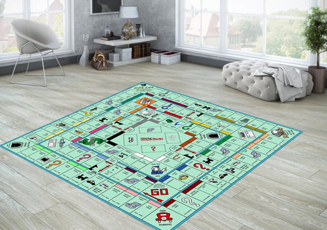 Monopoly Game Rug: Kids Play Mat, Custom Room Decor - Etsy