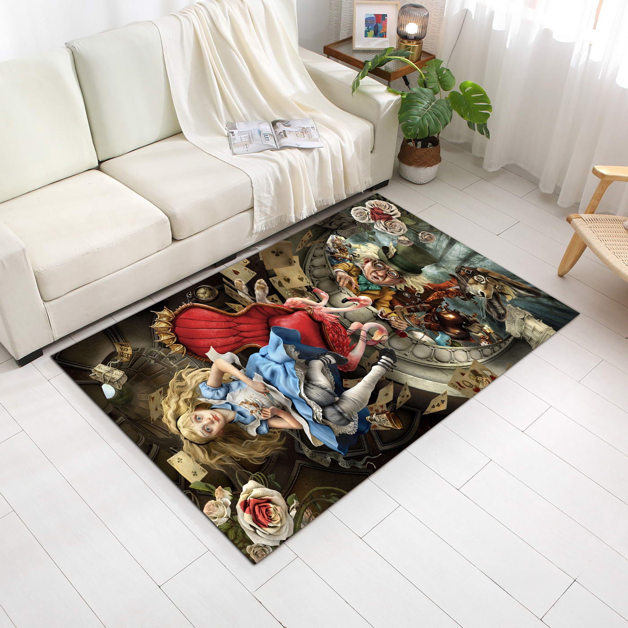 Alice in Wonderland, Alice Rug, White Rabbit Rug, Movies Rug,movie Room ...