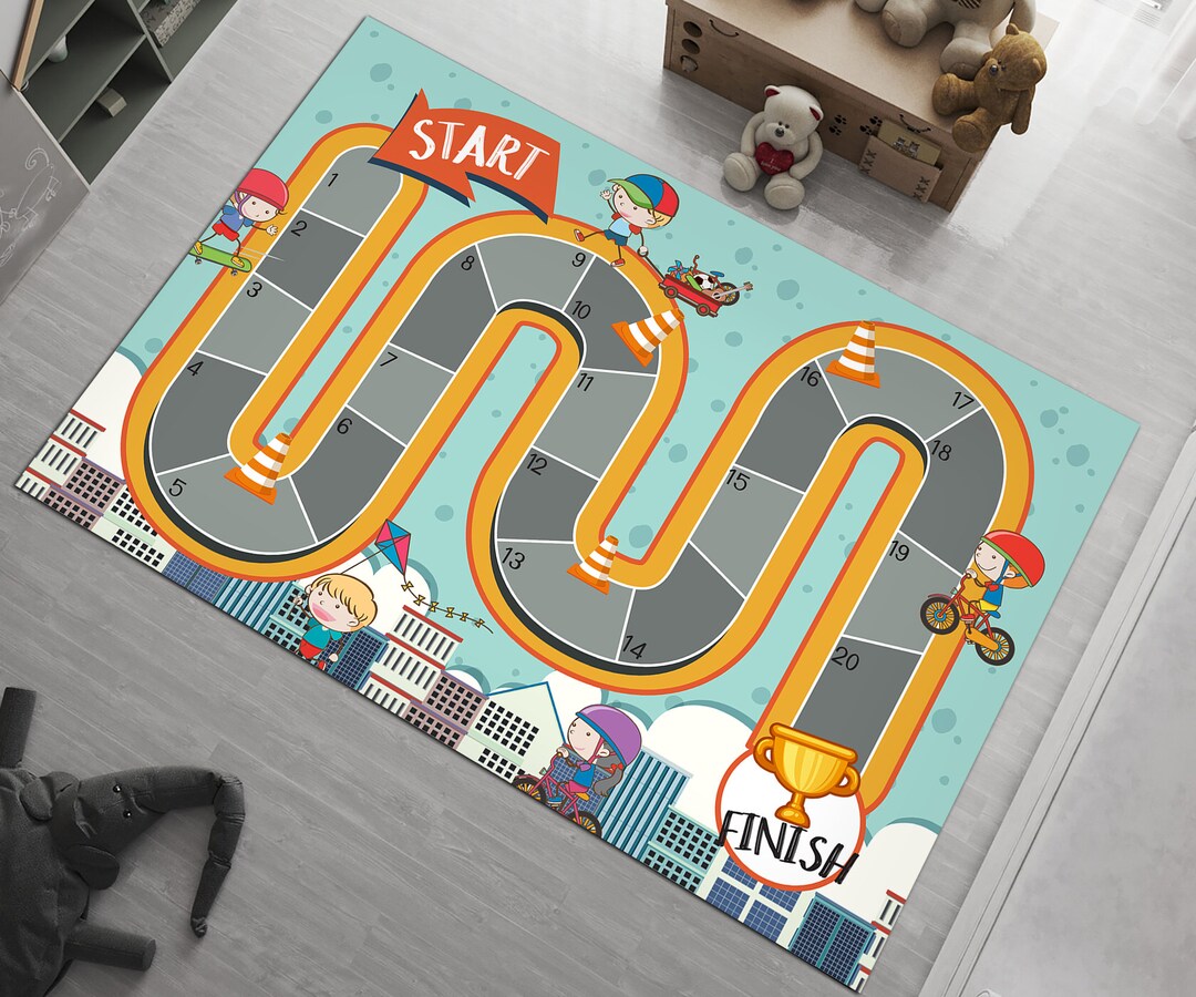 Playing Board Game Rug, Racing Road Rug, Education Themed Rug, Runway ...