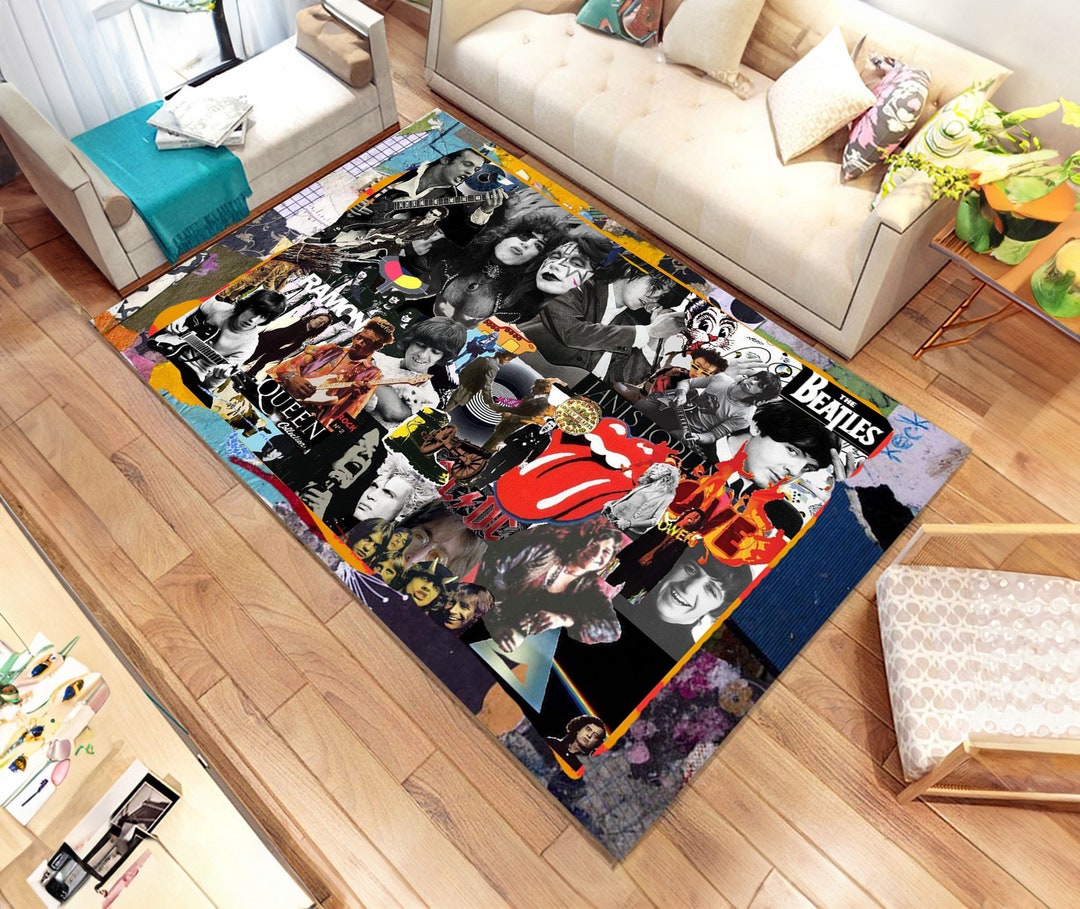 Rocknroll Rug, Metal Music Rug, Rock Music Rug, Musician Rug, Musician ...