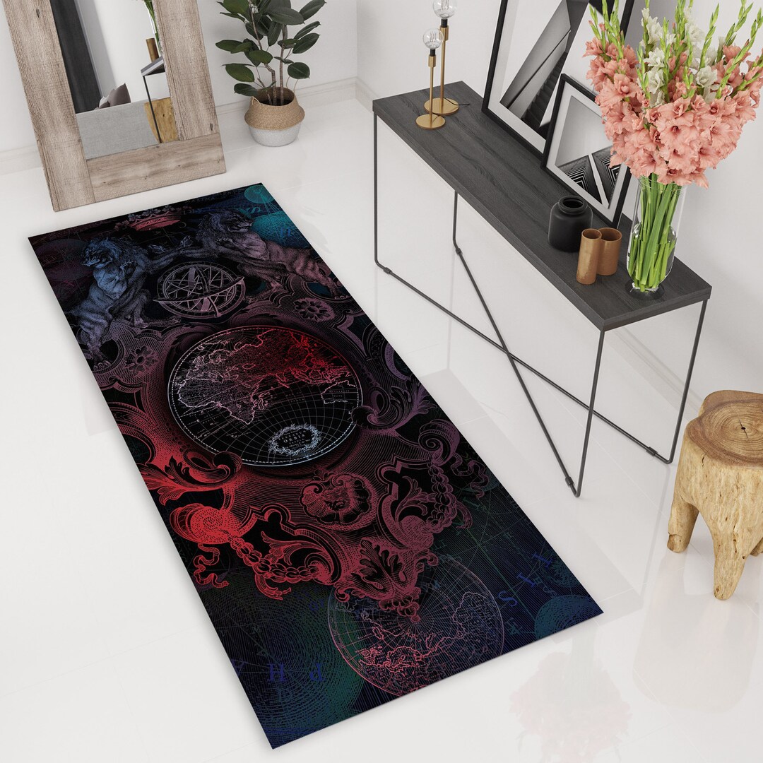 Zodiac Map Rug, World Map Rug, Map Rug, Horoscope Map Rug, Geography ...