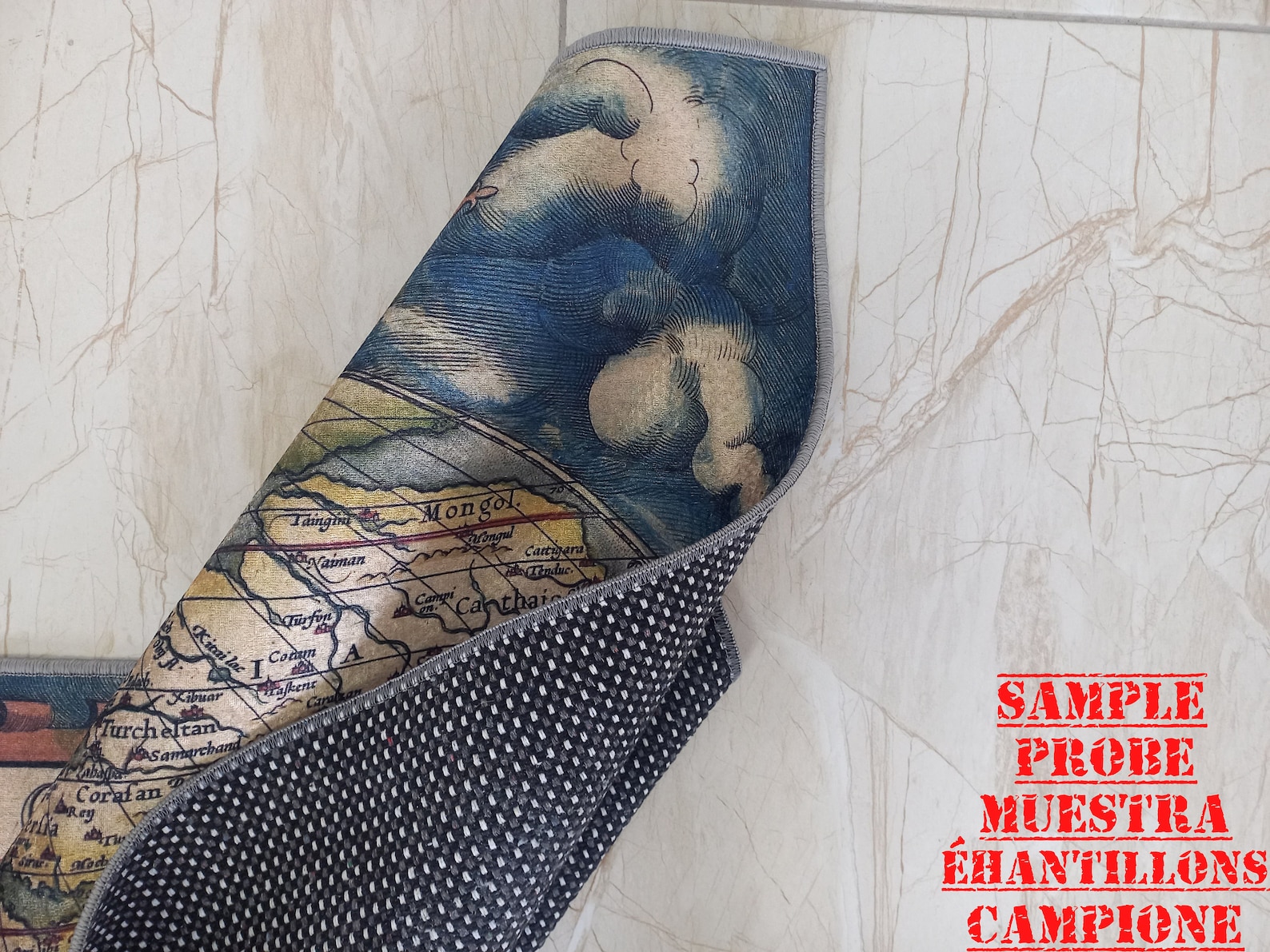 World Map Rug, Typus Orbis Terrarum Rug, Map Rug, Geography Themed ...