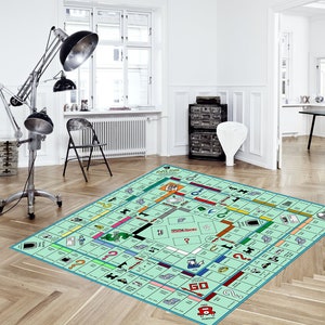 Monopoly Game Rug: Kids Play Mat, Custom Room Decor - Etsy
