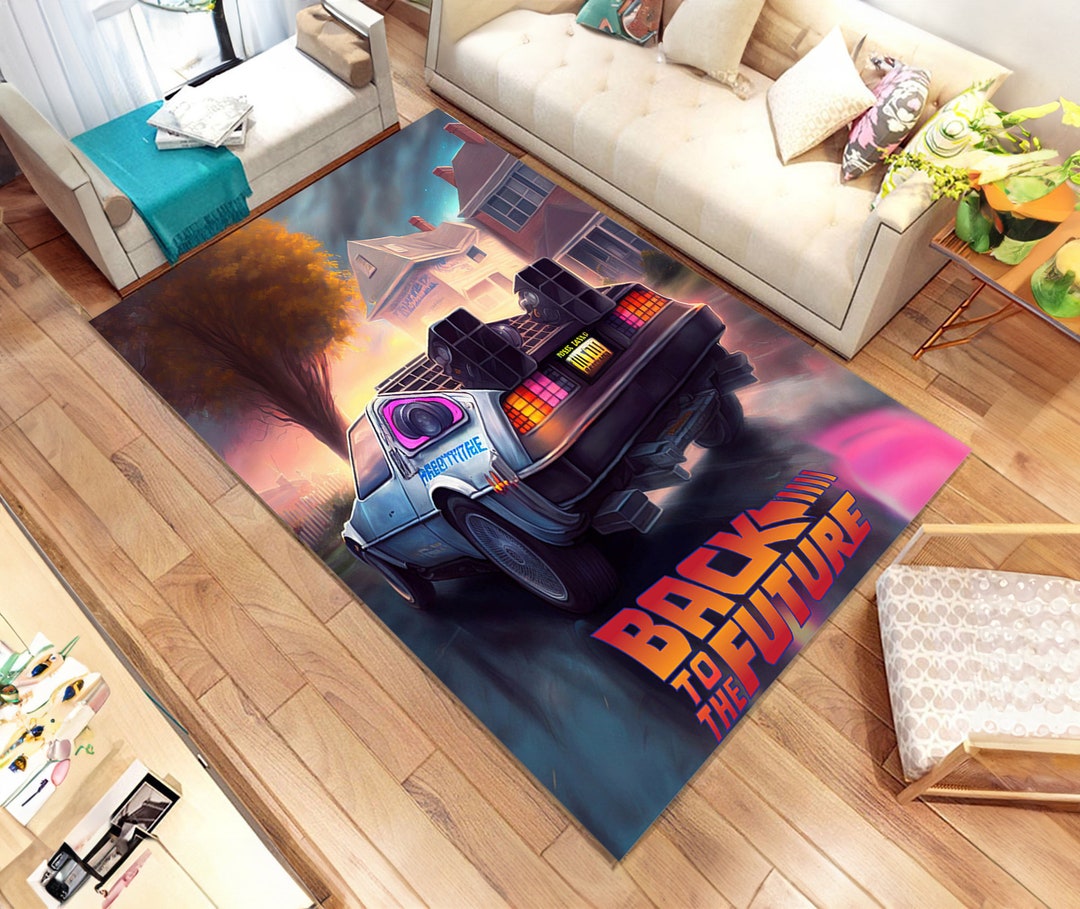Back to the Future Rug: Movie Room Decor, Hollywood Design - Etsy