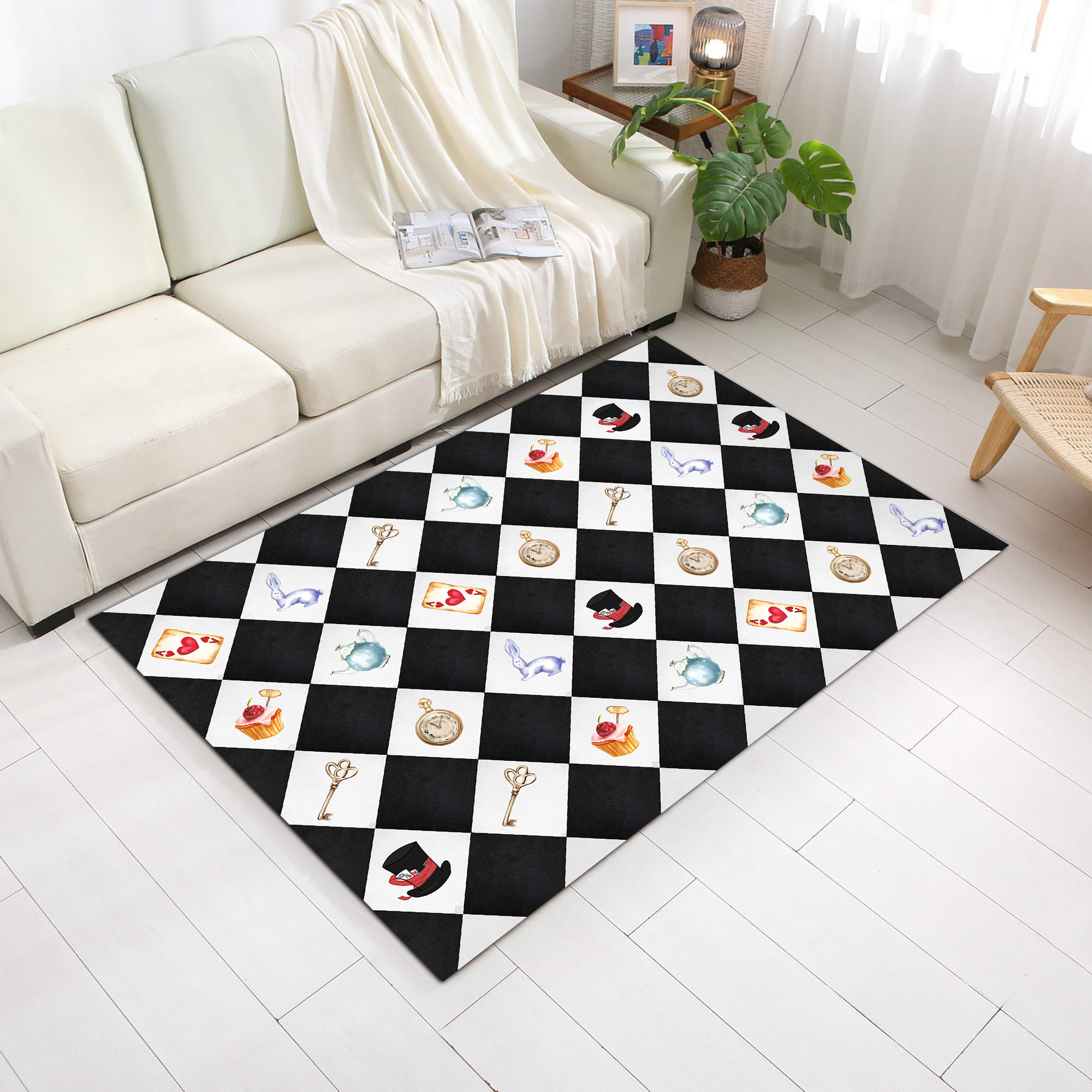 Alice in Wonderland, Alice Rug, White Rabbit Rug, Alice Decor,gift for ...