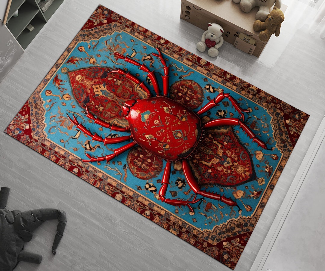 Persian Motifs Rug, Persian Style Rug, Spider Rug, 3D Pattern Rug ...