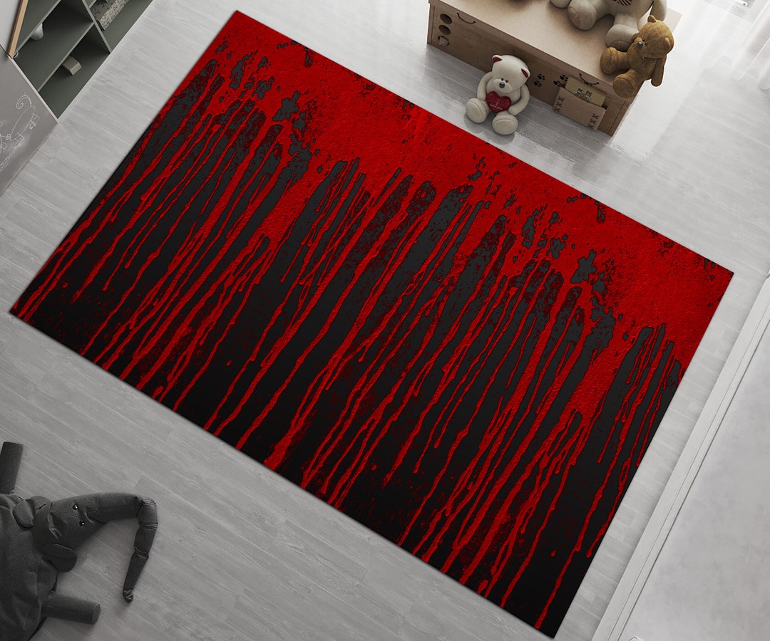 Blood Rug, Blood Texture Rug, Red Blood Rug, Red Rug, Black Red Rug ...